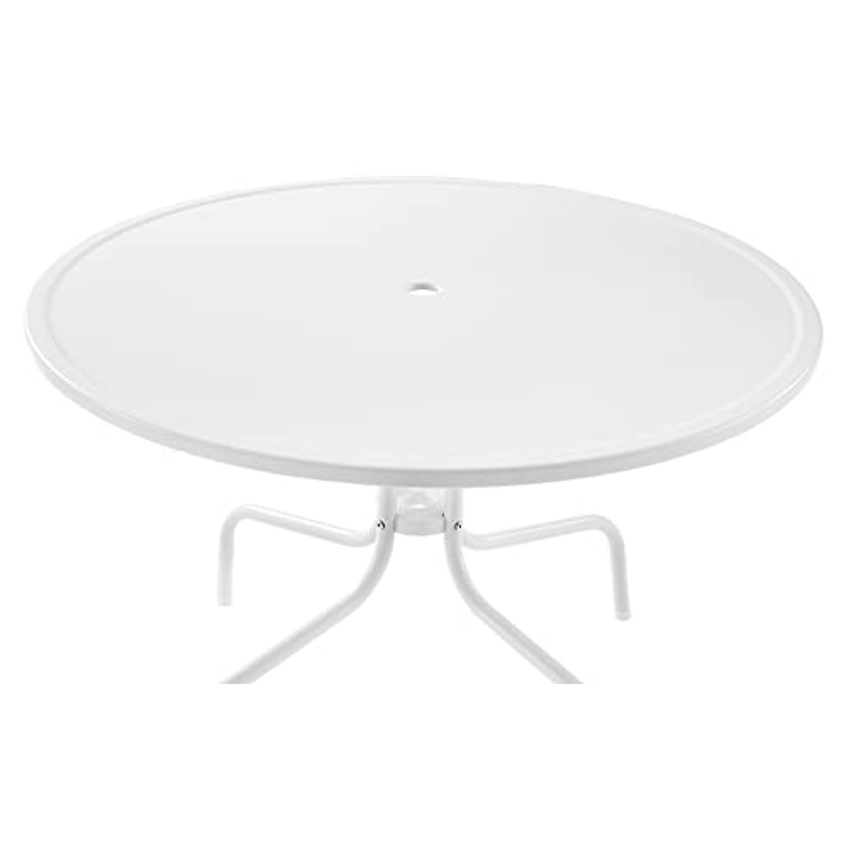 Crosley Furniture Tulip 5-Piece Outdoor Dining Set for 4, Retro Metal Round Patio Table and Chairs for Deck, Pastel Pink Gloss