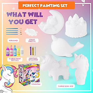 Officygnet Unicorn Toys for Girls Age 4 5 6 7 8 9 10 11 12 Year Old, Unicorn Painting Kits with 5 Squeeze Toys, Arts and Crafts Kits for Kids Ages 4-8 6-8 8-12, Ideal Christmas Birthday Gift for Girls