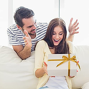 UnicoPak White Gift Boxes 10 Pack 9.5x6.6x4 Inches, Gift Boxes for Presents, Bridesmaid Proposal Box, Gift Box for Wedding, Birthday, Baby Shower, Anniversary, Graduation, Christmas