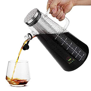 BTaT- Cold Brew Coffee Maker, Iced Coffee Maker, 2 Liter (2 Quart, 64 oz), Iced Tea Maker, Cold Brew Maker, Tea Pitcher, Coffee Accessories, Iced Tea Pitcher, Cold Brew System, Cold Brew Pitcher