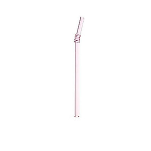 REBABA Reusable Glass Straws, 8mm Bent Glass Drinking Straws, BPA Free Colorful Glass Straws for Beverages, Smoothies, Milk Tea, Juices(Pink)