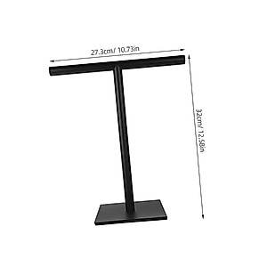 KICHOUSE Towel Rack Towel Bar Kitchen Towel Holder Towel Holder Stand Vanity Towel Holder Bathroom Towel Holder Countertop Towel Hanger T-Shaped Hand Towel Holder Black 304 Stainless Steel