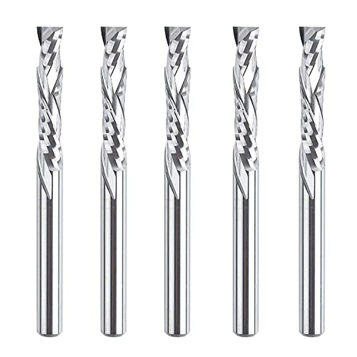 SpeTool 5Pcs Carbide Compression Router Bit Up&Down End Mills 1/8 inch Shank with 1/8 inch Cutter for CNC Mill Machine Wookwork 3D Profile Detail Engraver Carving