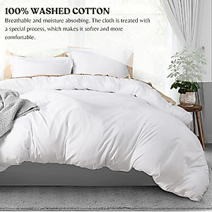 King Size Duvet Cover with Zipper Closure, Egyptian Cotton Luxury Duvet Cover, 800 Thread Count Comforter Cover Sets 3 Piece, 1 Duvet Cover + 2 Pillowcases, 90” x 104" White Duvet Cover Set