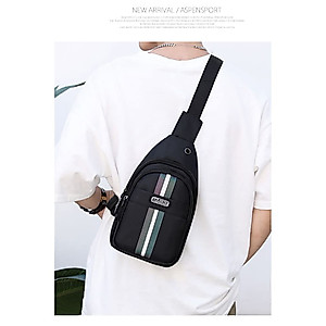 Yerchic Small Sling Backpack for Men Women, Lightweight One Strap Sling Bag Casual Daypack Crossbody Shoulder Bag for Walking Biking Travel Cycling, Black