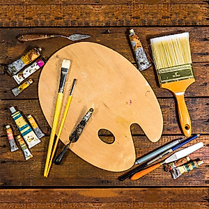 Dxlam Palette Wooden Paint Palette, 2PCS Painting Palette Paint Tray Palettes for Acrylic Watercolor Oil Paint DIY Art Craft Painting