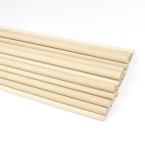 20 Pcs Wooden Dowel Rods for Craft, Unfinished Natural Wood Craft Dowel Sticks 1/4 Inch / 2/5 Inch x 12 Inch