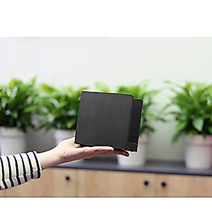 Napkin Holder For Table - Wooden Farmhouse Napkin Holders, Black Simple Upright Vertical Dining Table Cocktail Napkins Dispenser, Kitchen Rustic Natural Walnut Wood For Paper Napkins