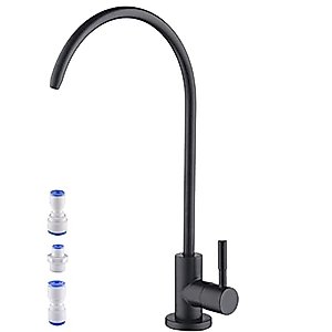 Matte Black Drinking Water Purifier Faucet,Filtered Water Faucet for Kitchen, Sus304 Stainless Steel Beverage Faucet for Under Sink Water Reverse Osmosis Filter System with 1/2" 1/4" 3/8" Tube