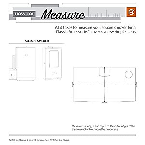Classic Accessories Veranda Water-Resistant 26 Inch Square Smoker Grill Cover