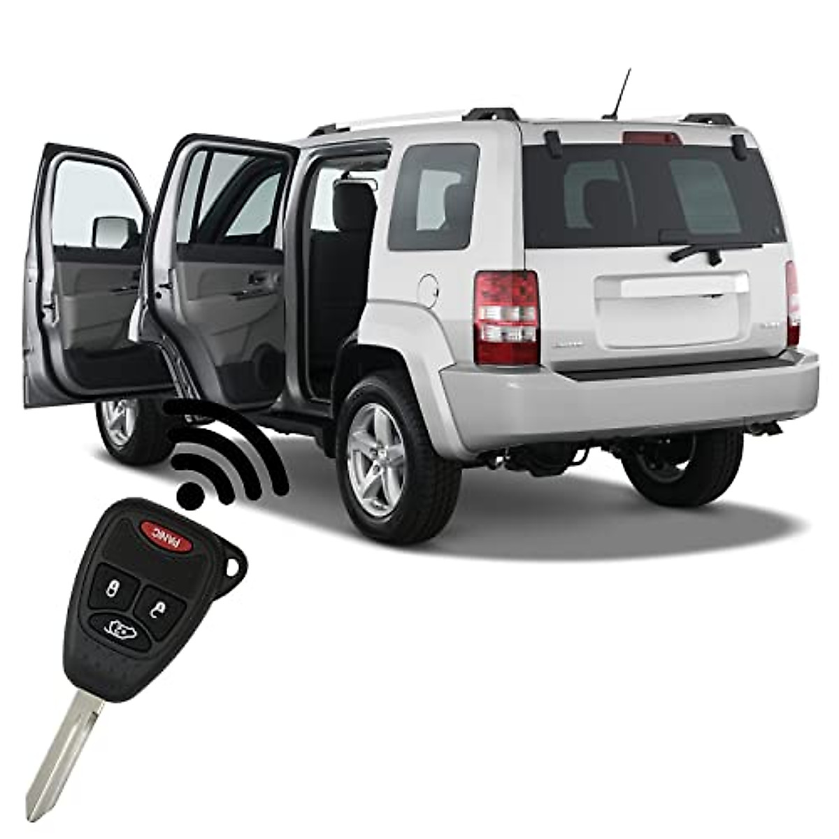 4 Button Keyless Remote Key Fob Replacement Fits Grand Cherokee, Commander, Liberty,Wrangler,Compass,Dodge Magnum, Charger, Durango, Chrysler 300 OHT692427AA KOBDT04A (Pack of 2)