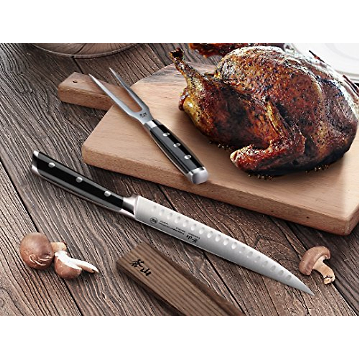 Cangshan TS Series 1020496 Swedish 14C28N Steel Forged 2-Piece Carving Set
