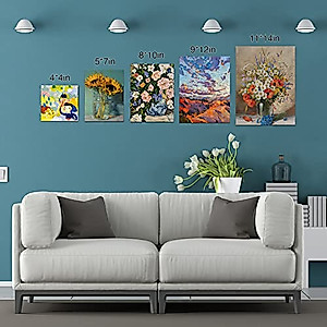 ESRICH Canvases for Painting 8Pack Canvas Panels with 8x10,5x7,4x4（2 of Each） and 11x14,9x12（1 of Each）,Painting Canvas for Acrylic Paint,Oil Paint,Watercolor,Gouache and Tempera,Pouring.