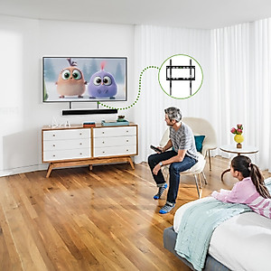 USX MOUNT Fixed TV Wall Mount with Low Profile for Most 26-55 Inch LED, LCD and Flat Screen TVs, TV Mount Bracket with VESA Up to 400x400mm and Weight Capacity 99lbs,and Space Saving TV Bracket