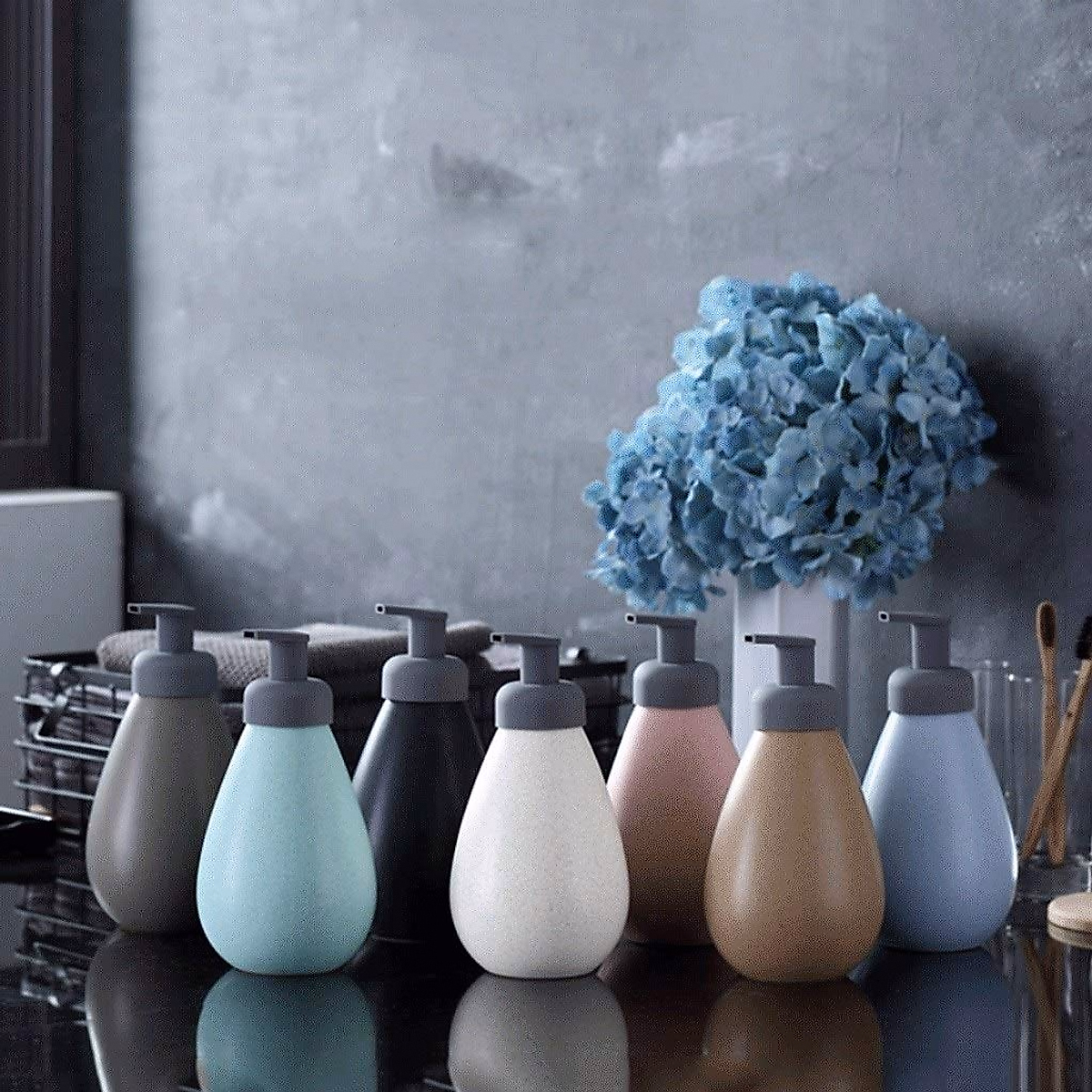 Refillable Liquid Hand Soap Dispenser Hand sanitizer Bottle Lotion Dispenser Pump Foaming Hand Soap Dispenser Ceramics Soap Foam Dispenser (23.7oz) Big Capacity Soap Dispenser Refillable and Eco Frien