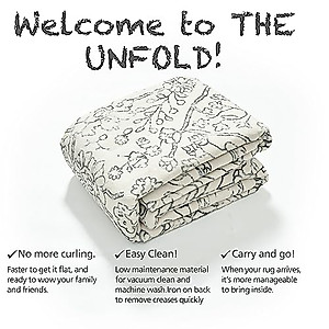 jinchan Area Rug 5x7 Rug Washable Boho Bedroom Rug Indoor Floral Print Carpet Distressed Thin Rug Accent Rug Lightweight Living Room Dining Room Kitchen Grey On Cream