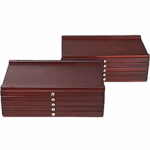 MEEDEN 10-drawer Wood Artist Supply Storage Box, Portable Beechwood Multifunctional Pencil Brush Organizer Wood Box with Drawer&Compartments for Pastels, Pencils, Pens, Makeup Brushes(Mahogany Color)