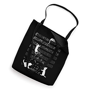 Cute Cat Kitty Playing Music Note Musician Clef Tote Bag