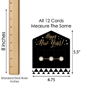 Big Dot of Happiness New Year’s Eve - Gold - New Years Eve Party Game Pickle Cards - Pull Tabs 3-in-a-Row - Set of 12