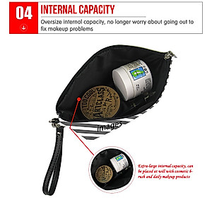 Bigcardesigns Travel Cosmetic Bags Women Ladies Portable Makeup Purse Pink Pig Print Zipper Closer Brush Holder Pouch Toiletry Case