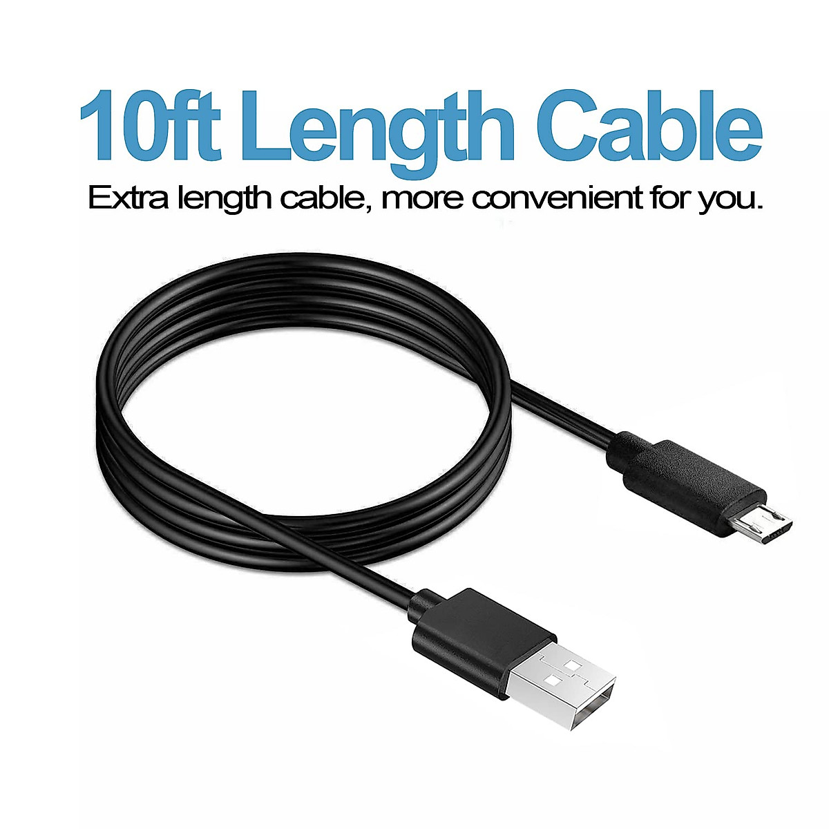 Hanorld Micro USB Charger Cable Charging Cord Replacement for Sony Playstation 4 PS4 Controller 10Ft