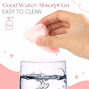 MOTZU 12 Pieces Pure Cotton Powder Puff, Made of Cotton Velour in Triangle Wedge Shape Designed for Contouring, Under Eyes and Corners, 2.76 inch Normal Size, with Strap, Makeup Tool For Cosmetic