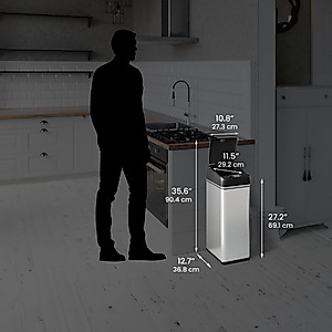 iTouchless 13 Gallon Automatic Trash Can with 10 Trash Bags, Stainless Steel, Big Lid Opening Touchless Sensor Kitchen Garbage Bin
