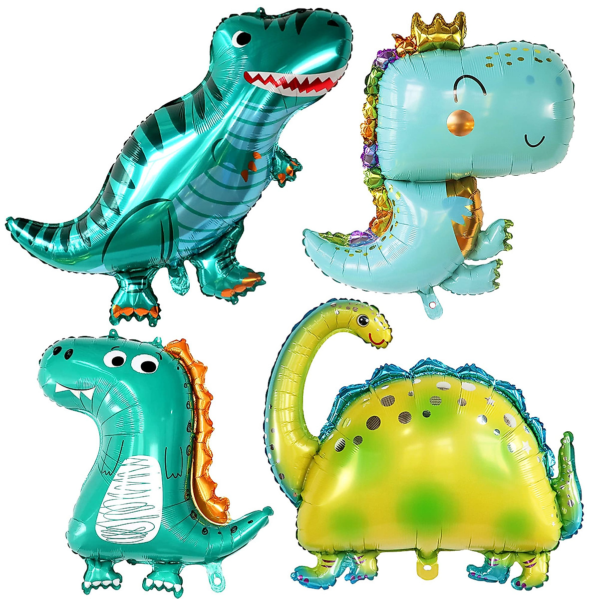KatchOn, Huge Dinosaur Balloon Set - 38 Inch, Pack of 4 | Dino Balloons for Baby Dinosaur Party Decorations | Dinosaur foil Balloons for Dinosaur Baby Shower Decorations | Dinosaur Birthday Balloons