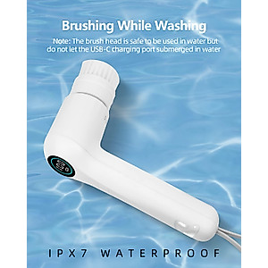 Electric Spin Scrubber,Power Scrubber Cleaning Brush,Handheld Shower Cleaner,Cordless Power Spinning Scrub Brush with 2 Rotating Speeds and 6 Replaceable Brush Heads for Bathroom,Tile, Tub, Kitchen