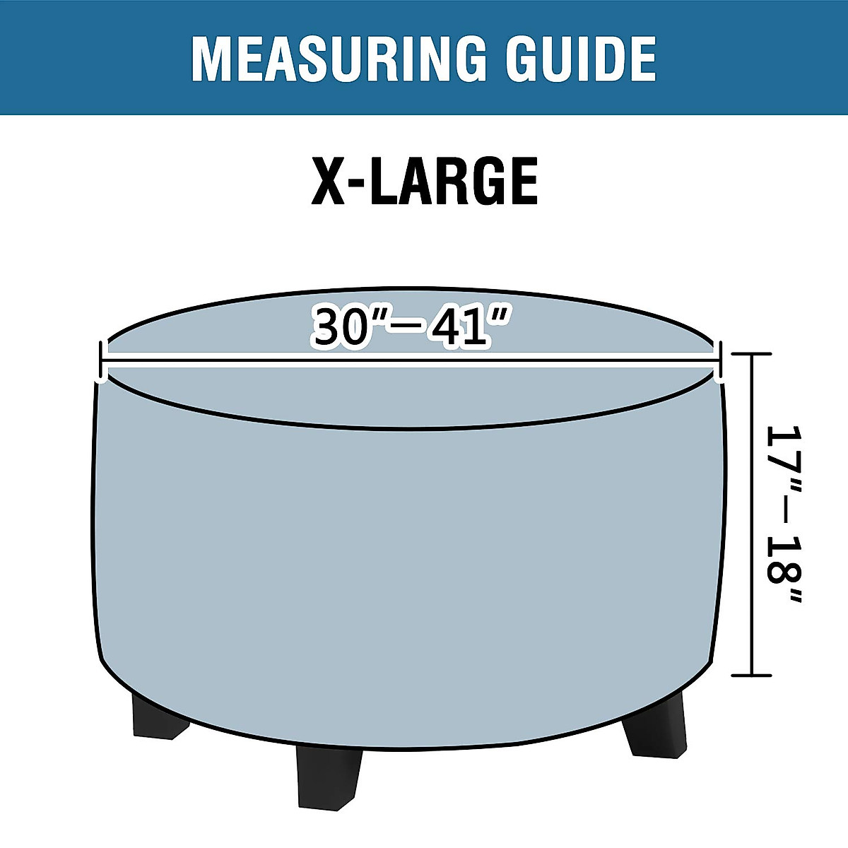 H.VERSAILTEX Super Stretch Ottoman Covers Slipcover Round Ottoman Slipcover Folding Storage Stool Furniture Protector Feature Soft Thick Bouncy Modern Style with Elastic Bottom(Ottoman X-Large, Navy)