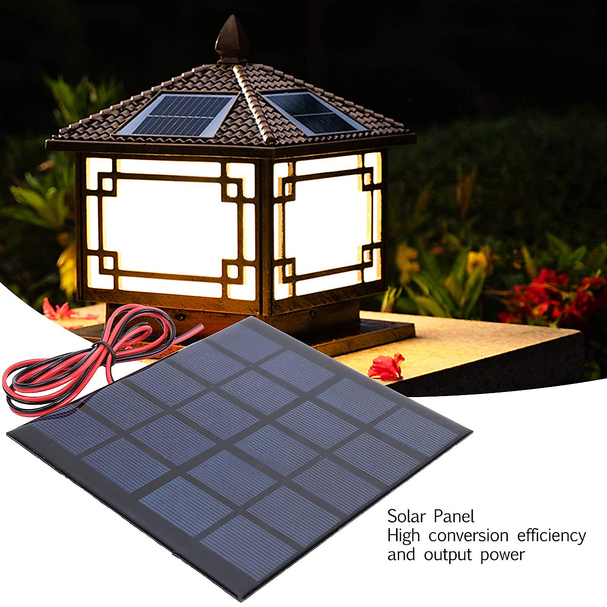 5V 500mA Solar Panel Cell Power Module with 2pcs,High Conversion Efficiency, Snow Proof and Wind Proof for Solar Lawn Lights, Solar Cell Phone Charger