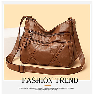 SENYUNI Ladies Handbags Soft PU Leather Crossbody Bags for Women Multi Pocket Waterproof