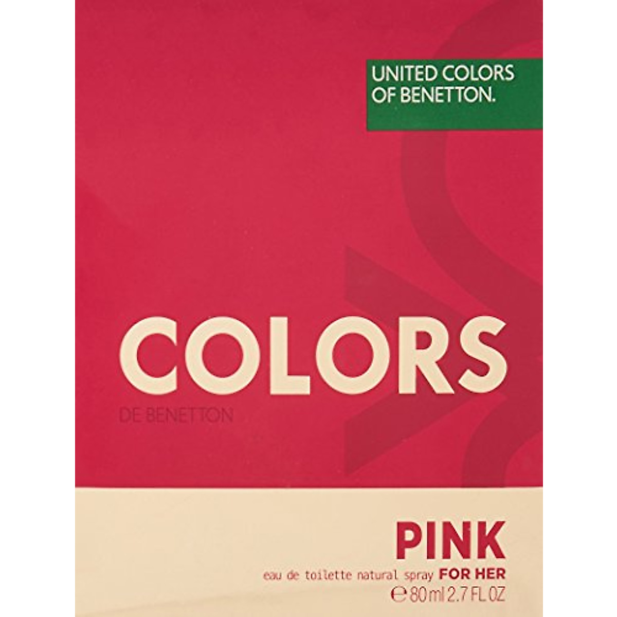 Benetton Colors Eau De Toilette Spray for Women, Pink, 2.7 Ounce