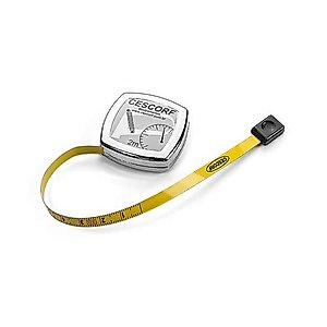 Cescorf Anthropometric Tape Measure with Flat Flexible Steel Blade for Body Circumference Measurements, 6mm x 2m, Metric, with Blank Space Before Zero, Ideal for Dieticians, Nutritionists, Trainers