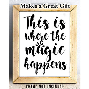 This is Where The Magic Happens - 11x14 Unframed Typography Art Print Poster - Great Bedroom Decor Under $15