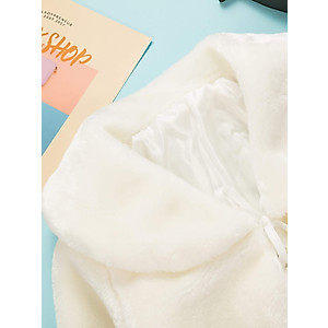 Blulu Girls Faux Fur Bolero Princess Shawl Wraps Girls Shrug Coat Jacket Flower Cape Wedding Party Dress Beige