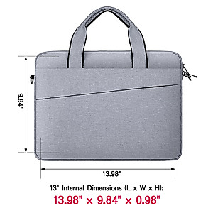 RAINYEAR 13 Inch Laptop Sleeve Shoulder Bag Compatible with MacBook 13.6" M2 A2681, 13.3 Air Pro M1/M2 A2338 A2337, 13.3" Chromebook Notebook Messenger Bag Carrying Case Briefcase, Gray