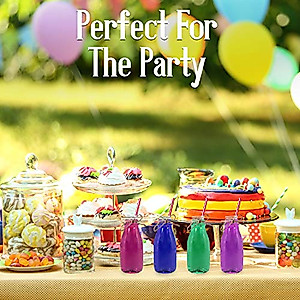 Upper Midland Products 12 oz Plastic Bottles with Lids, Jugs Plastic Milk Bottles For Parties Birthdays 12 Pack