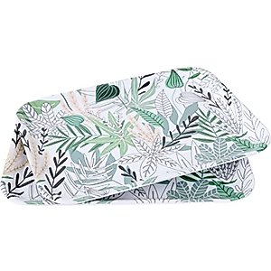FlosSolis 15.1"x11.3" Serving Tray Set of 2 Leaf Design, Melamine Rectangular Serving Tray/Platters Stackable Sturdy and Easy Clean for Serving Serving Food,Fruit,Desserts,Breakfast,Meals,BPA Free