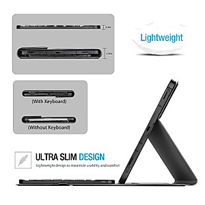 ProCase Galaxy Tab S8 / Tab S7 11 inch Keyboard Case SM-X700 X706 SM-T870 T875 T878, Slim Lightweight Protective Cover with Magnetically Detachable Wireless Keyboard -Black