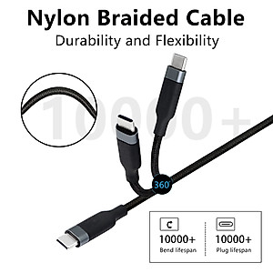 CERRXIAN 6.5ft 100W PD USB Type C Male Input to DC 7.9 x 5.5mm Male Power Charging Cable for Compatible with Lenovo Thinkpad T400 T410 T420 T420s T500 T520 T530 E545 T61 X140e X230(7955-100W)