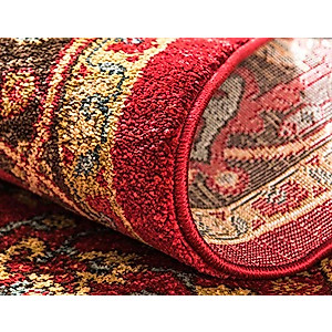 Unique Loom Sahand Collection Traditional Geometric Classic Red Round Rug (8' 0 x 8' 0)