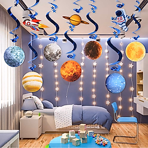 10PCS Solar System Hanging Swirl Decorations Space Party Decorations Hanging Solar System Planet Party Supplies