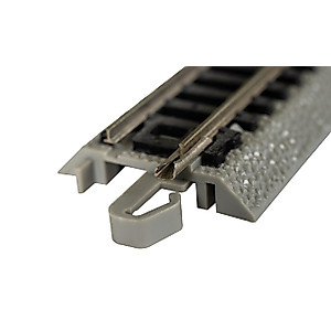 Bachmann Trains - Snap-Fit E-Z TRACK REMOTE TURNOUT - LEFT (1/card) - NICKEL SILVER Rail With Grey Roadbed - N Scale