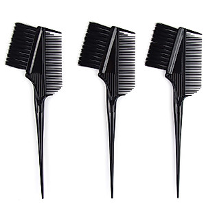 Emperor Hair Dye Brushes - 3 Angled Tint Brushes with Integrated Combs - Hair Dye Brush Applicator - Hair Root Touch Up Brush - Color Brushes for Hair Salon (Black)
