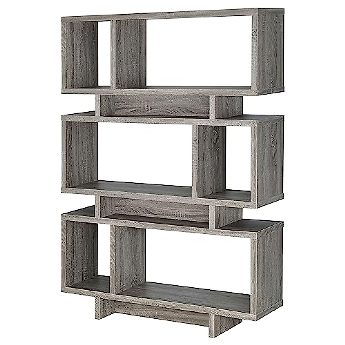 Coaster Home Furnishings Reid 3-Tier Geometric Bookcase Weathered Grey