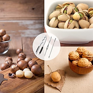 LOCEAST 1 PCS Nut Crackers Heavy Duty Walnut Cracker with Non-Slip Handle Nut Crackers Tools with 2 PCS Forks Nutcracker Pecan Walnut Plier Clip Tool