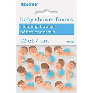 Unique Industries Sleeping Baby Boy Favors, 1", Blue, 12 pcs