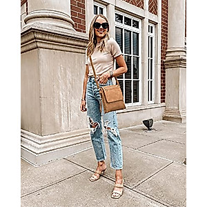 MUIIKOLA Roulens Crossbody Bags for Women, Lightweight Medium Double Compartment Flapover Fashion Shoulder Bag with Tassel