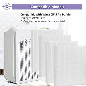 TIMISONL C545 Replacement filter S: Compatible with winix C545 Air Purifier - 4pack True HEPA Filters only - replaces part#1712-0096-00